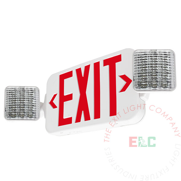 All Led Red Exit Sign Emergency Light Combo With Battery Backup ...