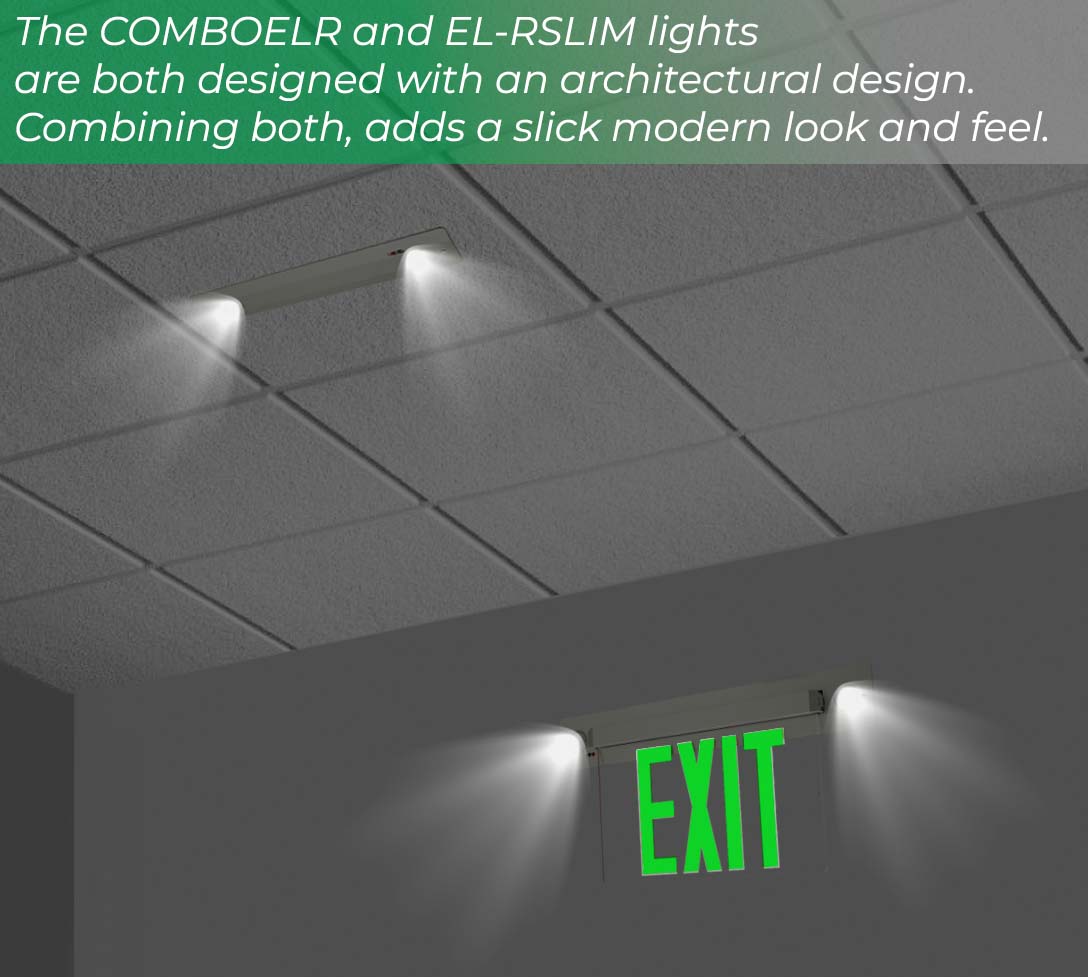 Recessed Edge Lit | COMBOELR-G | Exit Light Co.